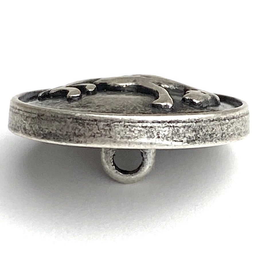 Bucking Bronco, Horse with Cowboy Antique Silver Metal Button, Shank B ...