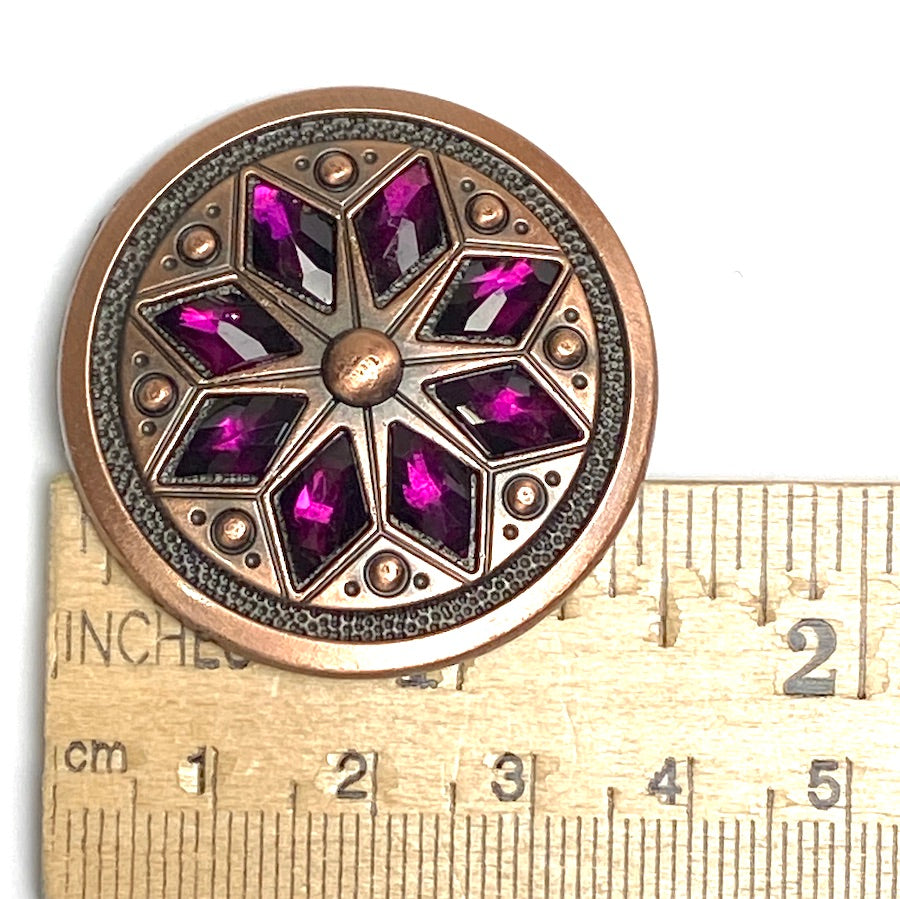 Re-Stocked, Purple/Copper 1-1/2" Tucson Fire Flower Concho 1.5" Screw ...