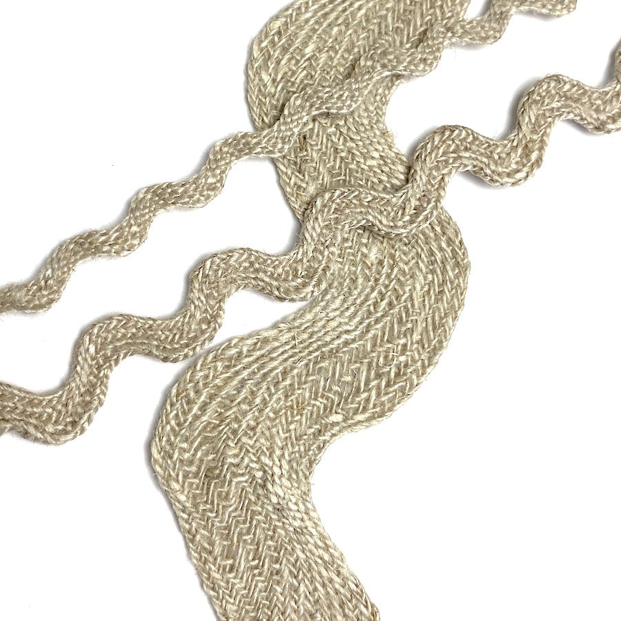 SALE Giant Flax Rustic Natural Linen Ric-Rac $2.00/ yard, 1-1/2" wide ...