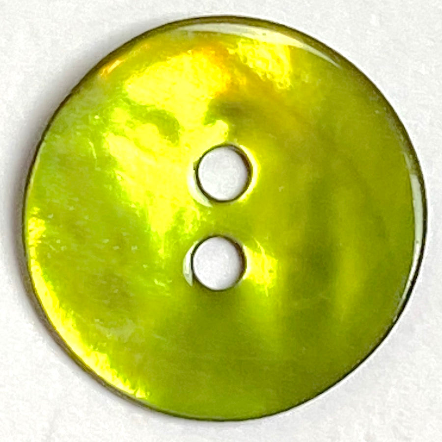 Bright Lime Green Shiny Agoya 2-Hole Button 9/16"-5/8" Per Button 15mm ...