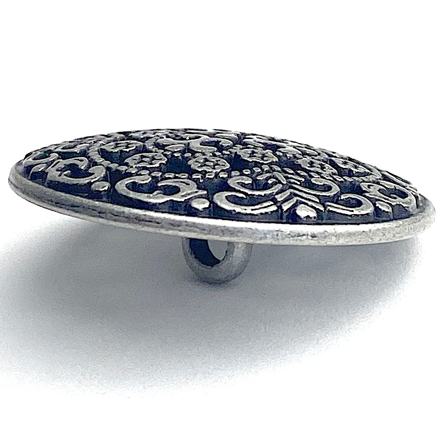 1" Garden Dance, Cut-Out Silver Metal, Shank Back Button #SWC-141 – The ...