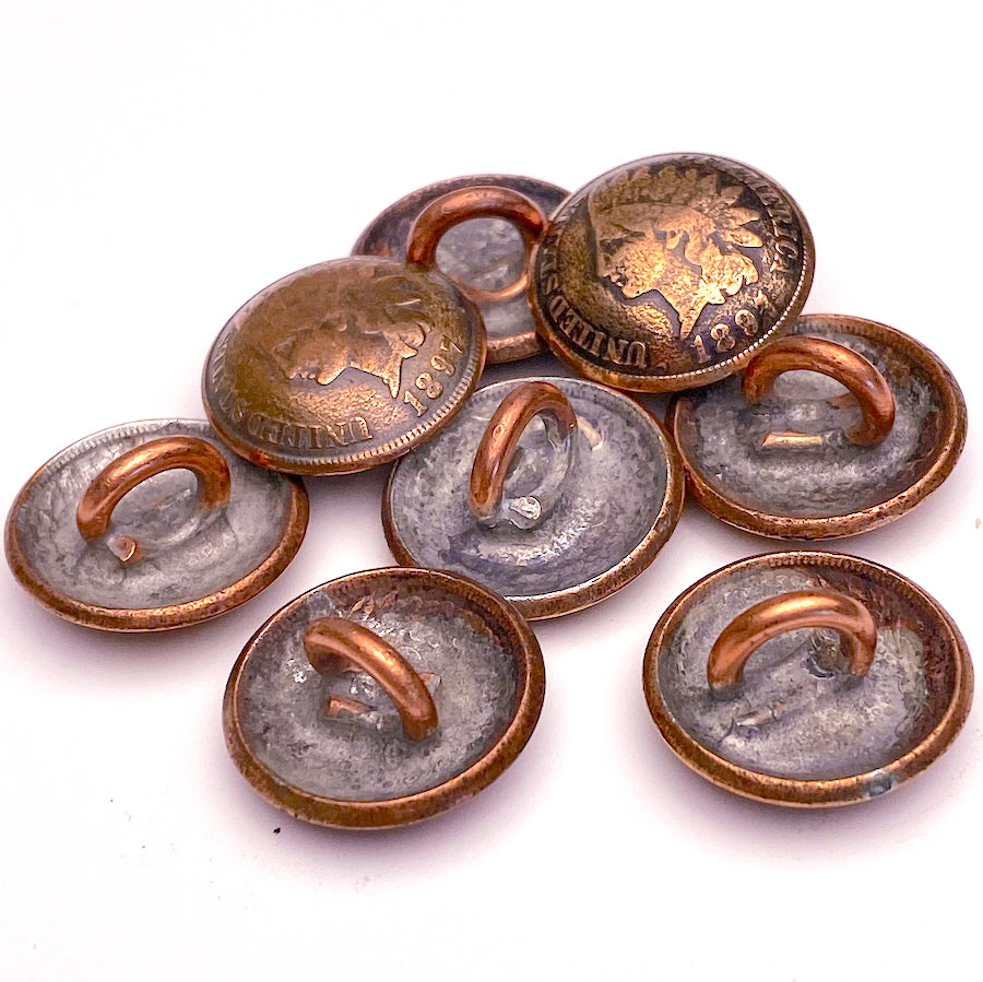 SALE Rustic Old Authentic Copper Indian Head Penny Button Circa 1883-1 ...