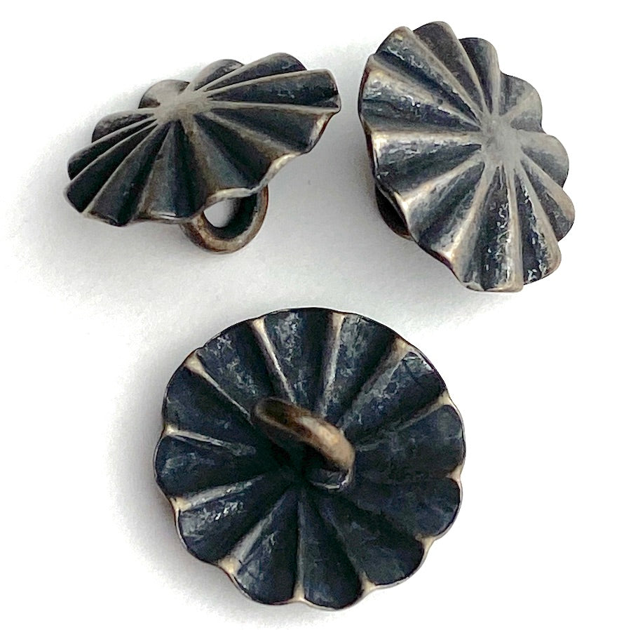 Re-Stocked, Dark Silver 1/2" Repousse Concho Shank-Back Button, No Shi ...