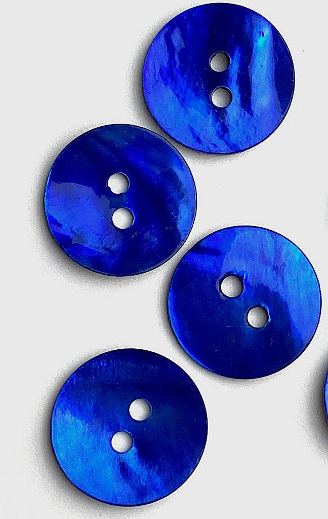 Shiny Dark Cobalt Blue 11/16" Pearl Shell 18mm 2-hole Button, Per Butt ...