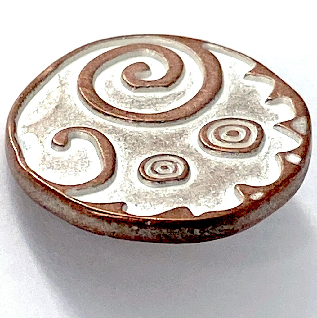 Re-Stocked, Copper/White Swirls Metal Button 7/8". #SWC-84 – The Button ...