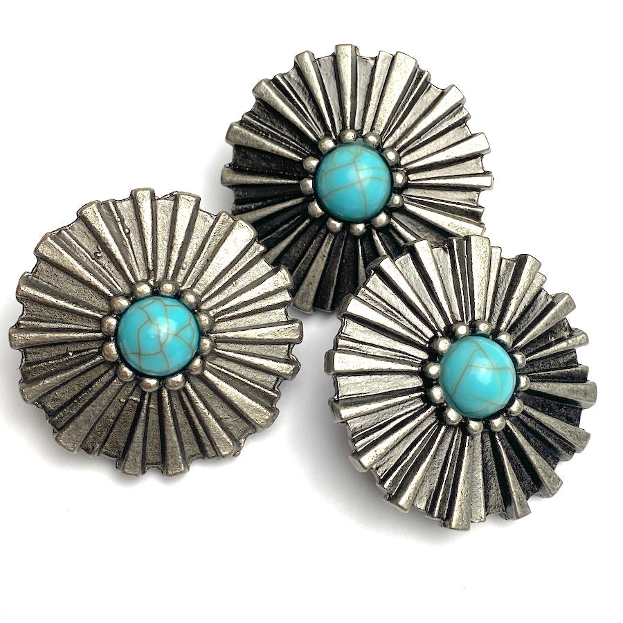 1-1/2" New Mexico "Turquoise" Sunshine Concho 1-1/2" Screwback #SWM-21 ...