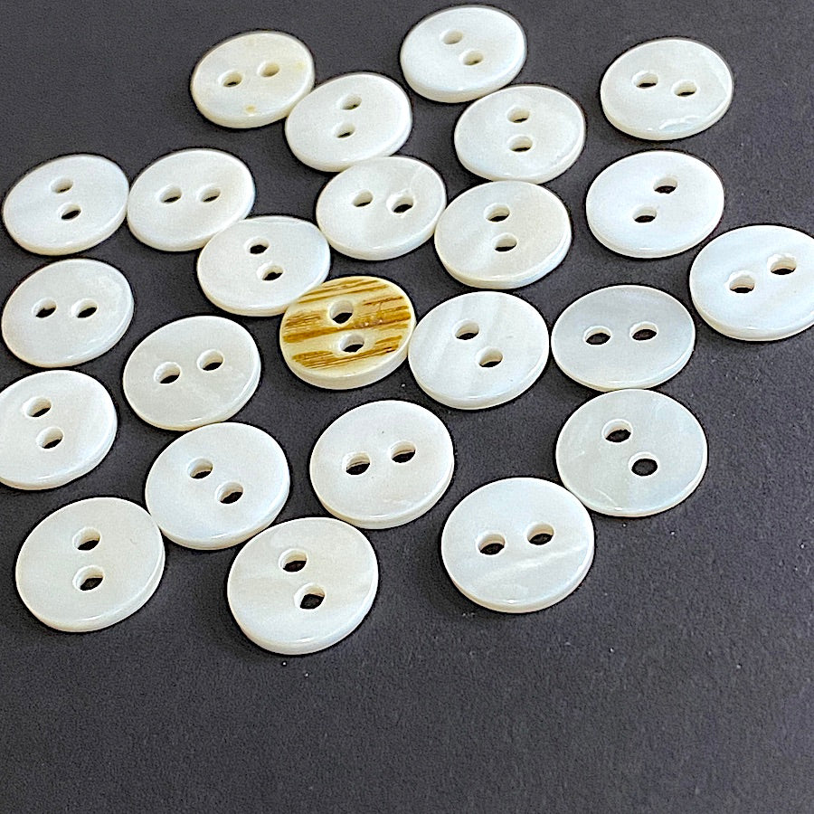 White River Shell 1/2" Iridescent / Butterscotch Tiger Reverse, 13mm 2 ...