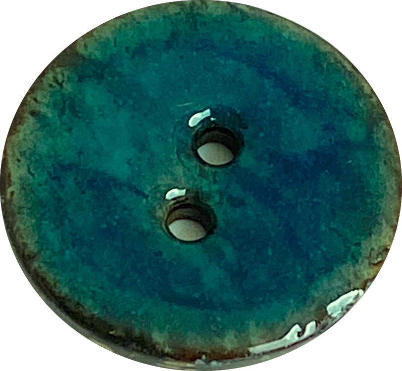 Dark Turquoise Blue Shiny Coconut 1-1/8" 2-Hole Button #SWC-112 – The ...
