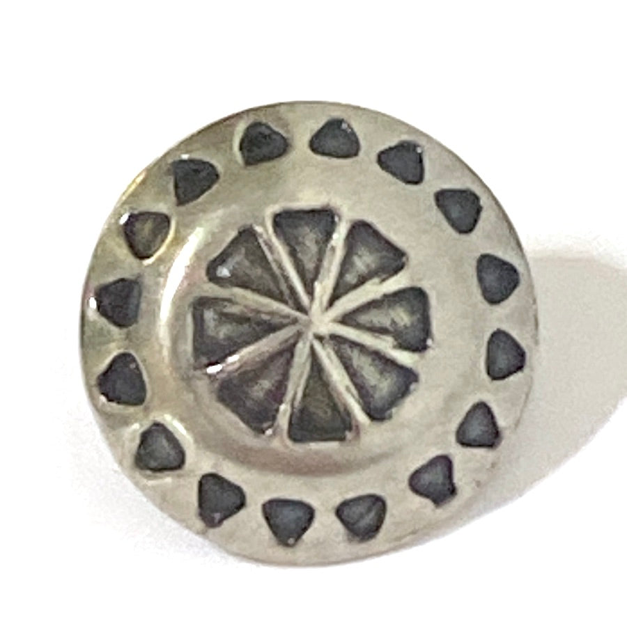 Small Southwest Wreath Concho Button, Nickel Silver 1/2