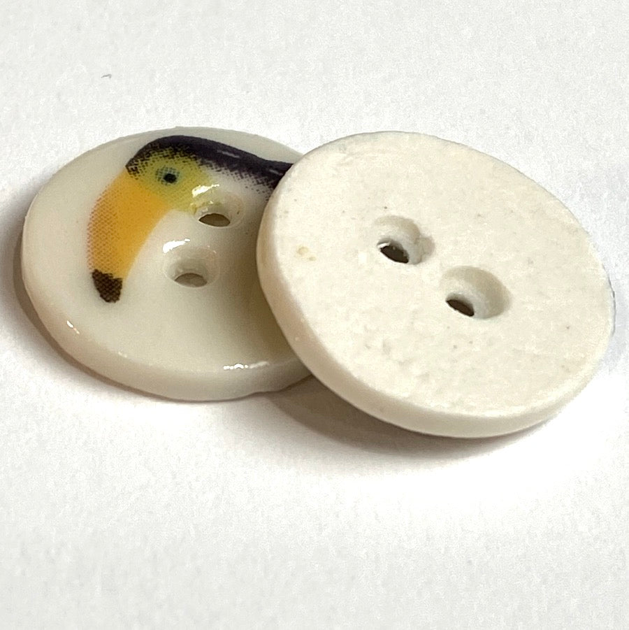 Toucan Bird Button, Handmade Porcelain 5/8" – The Button Bird