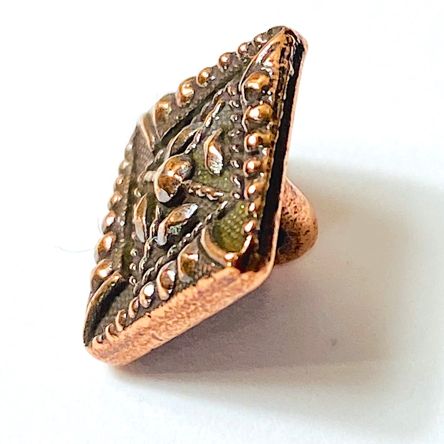Small "Czech Square" Copper/Black 3/8" Button From Tierra Cast #6545-1 ...
