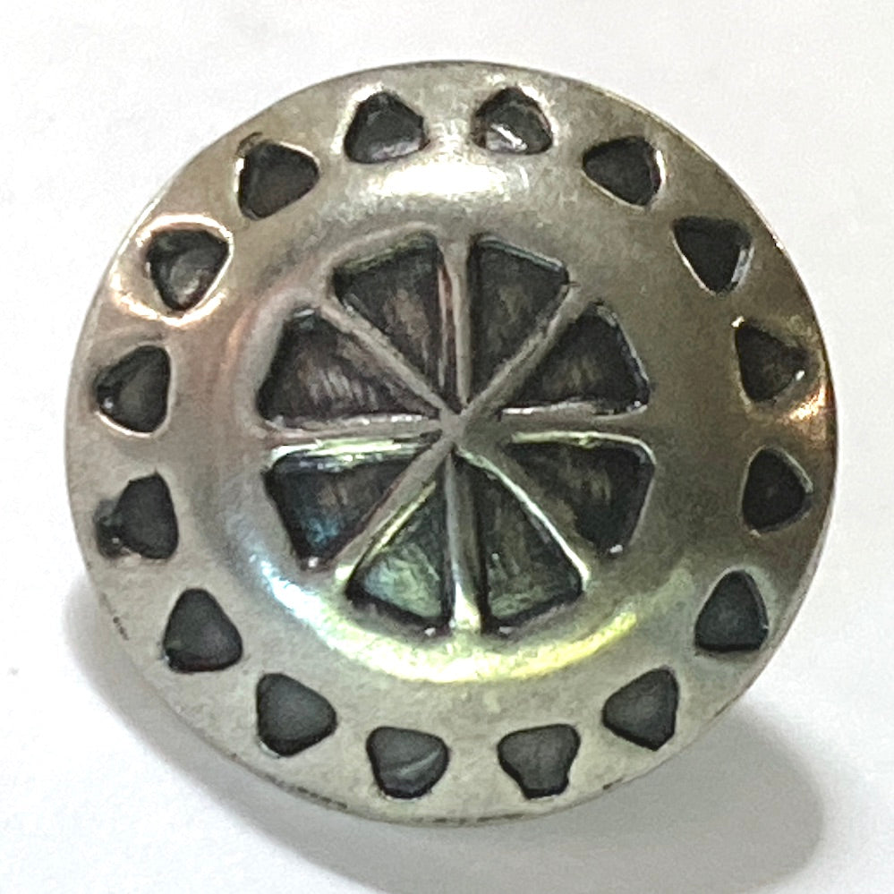 Small Southwest Wreath Concho Button, Nickel Silver 1/2