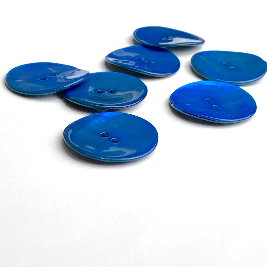 Royal Blue Shiny Agoya 2-Hole Button 1" #1231 – The Button Bird