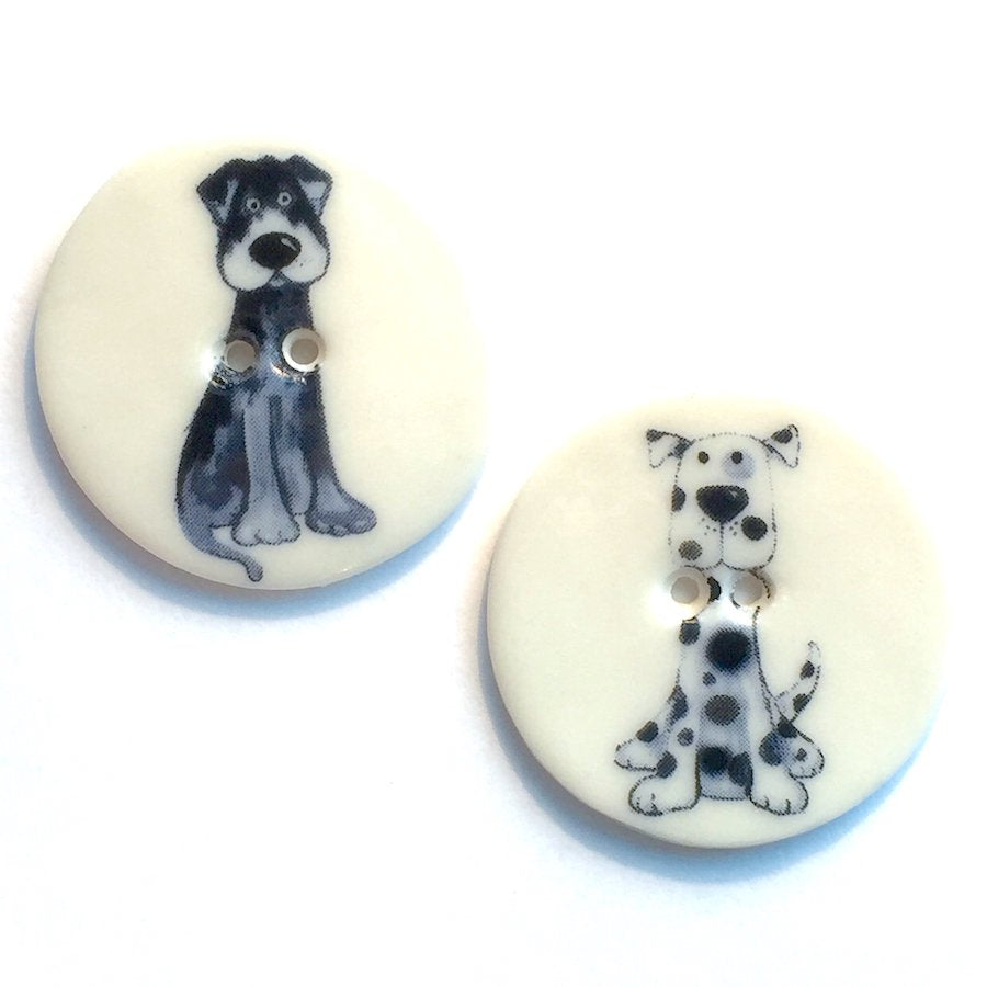 Blue-Black Dog Porcelain Hound Button 1-1/8" – The Button Bird